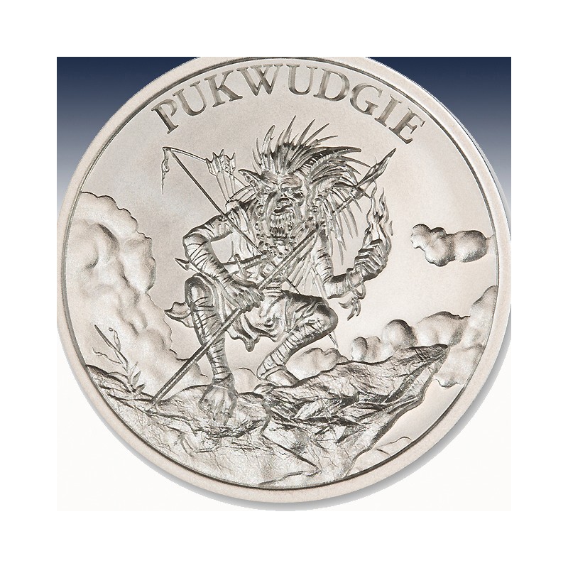 1 x 1 Oz Silver Round Intaglio Mint "Cryptozoology Series - PUKWUDGIE" -BU-