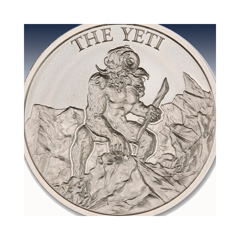 1 x 2 Oz Silver Round Intaglio Mint "Cryptozoology Series - The Yeti" -BU-